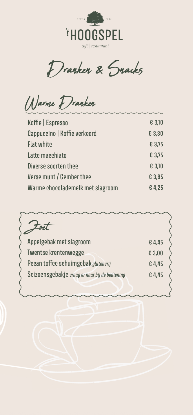 Menu - 't Hoogspel